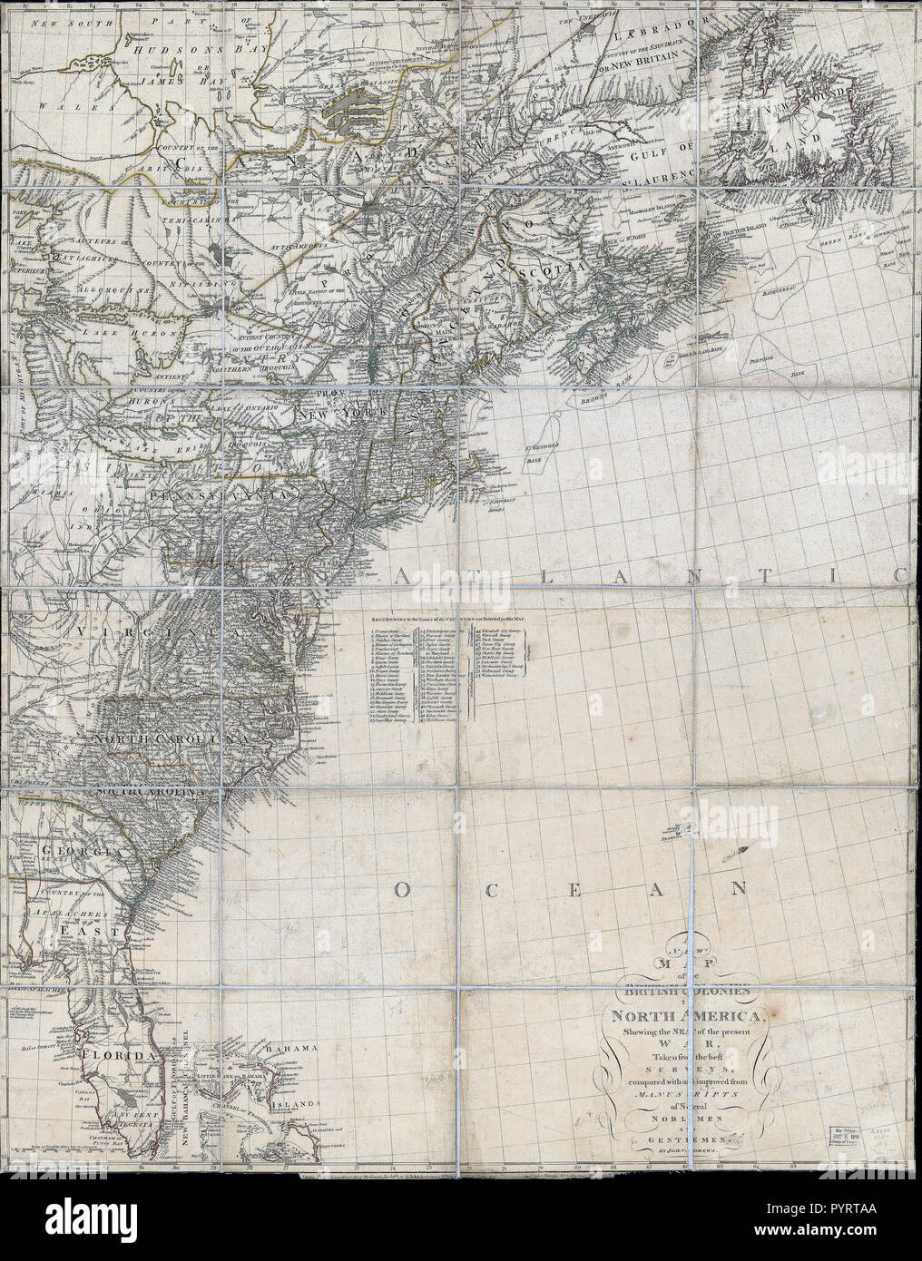Map north america 1700s hi-res stock photography and images - Alamy