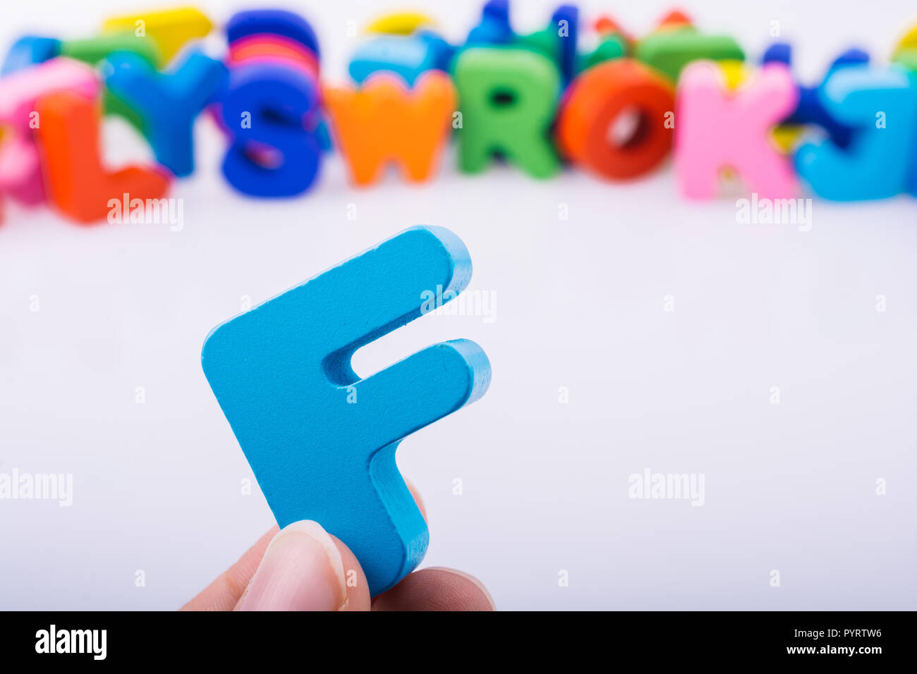 Letter cube of Fof Alphabet made of wood Stock Photo - Alamy