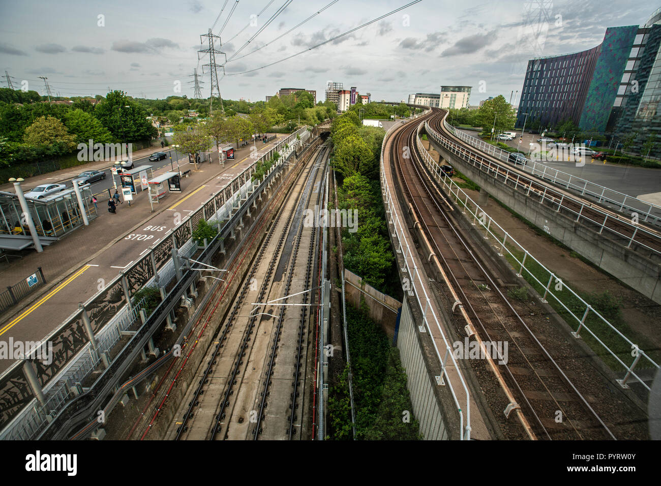 Dlr train prince regent station hi-res stock photography and images - Alamy