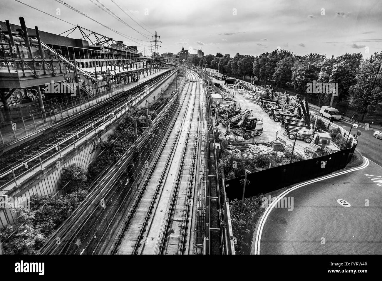 Dlr train prince regent station Black and White Stock Photos & Images ...