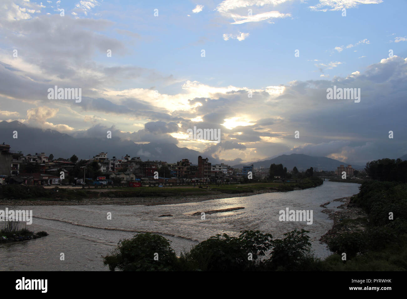 The lazy afternoon and beautiful sunset in Kathmandu city. Taken in ...