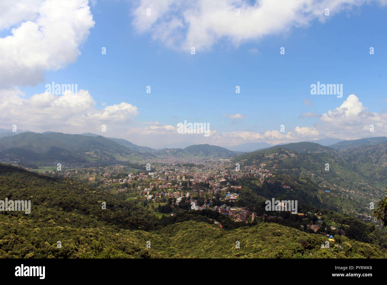 The view of Kathmandu Valley as seen from Dhulikhel after a short hike ...