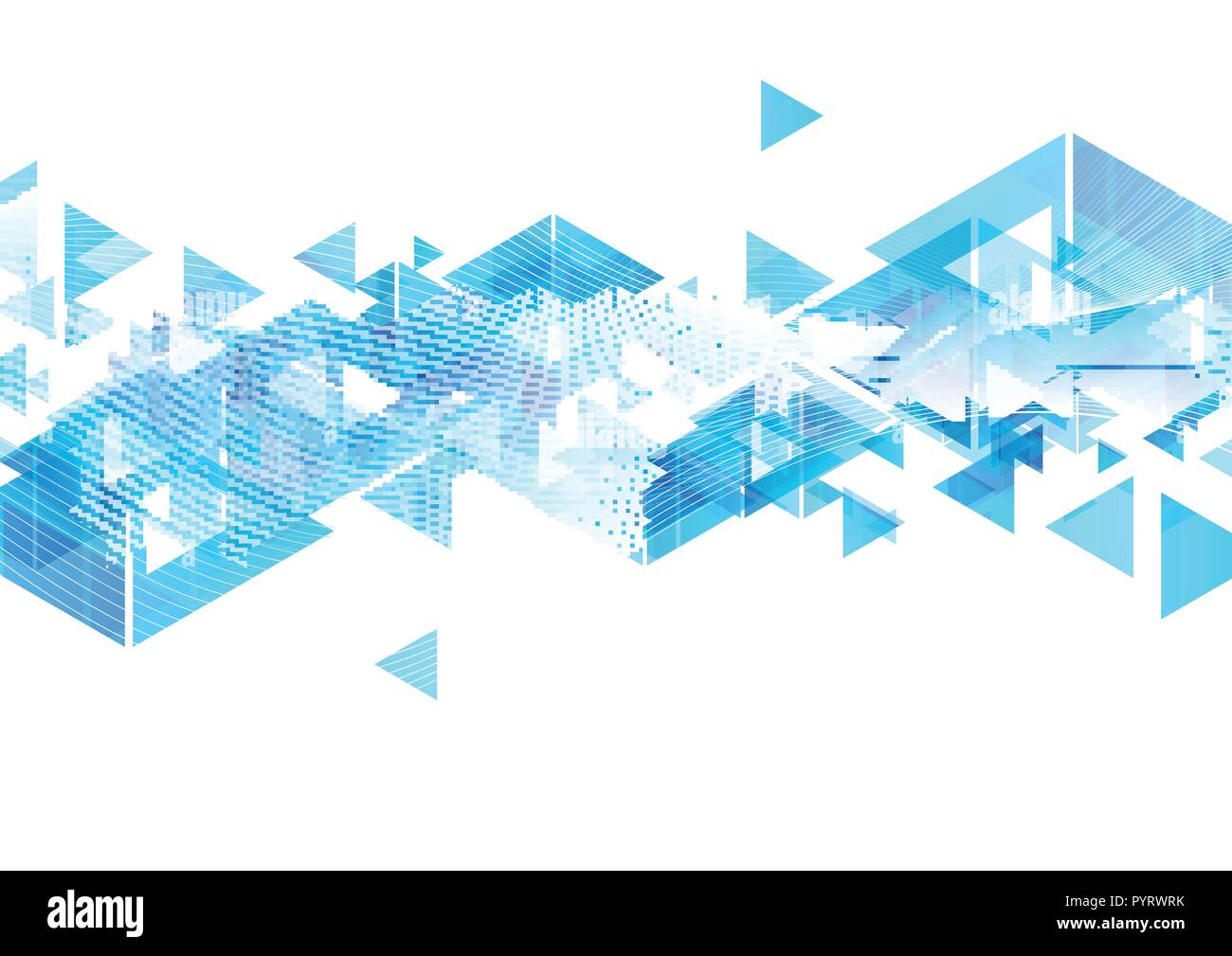 Tech blue triangles and wavy lines abstract background. Vector design Stock Vector Image & Art ...