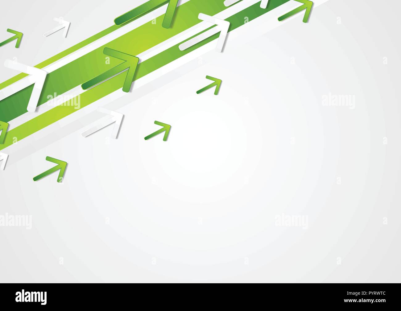 Green abstract tech geometric background with arrows. Vector design ...