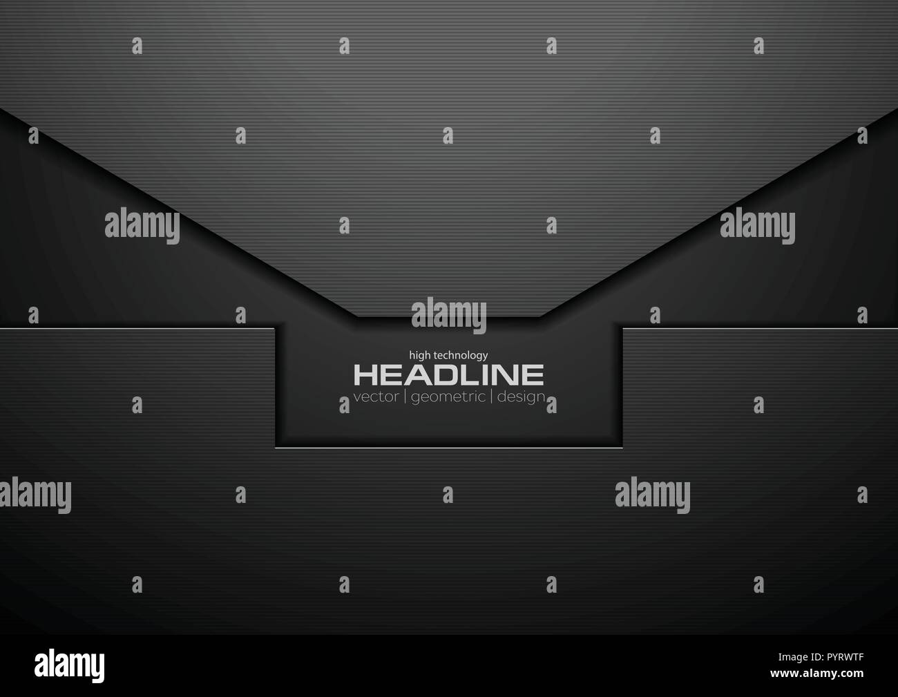 Black tech geometric concept abstract background. Vector corporate ...