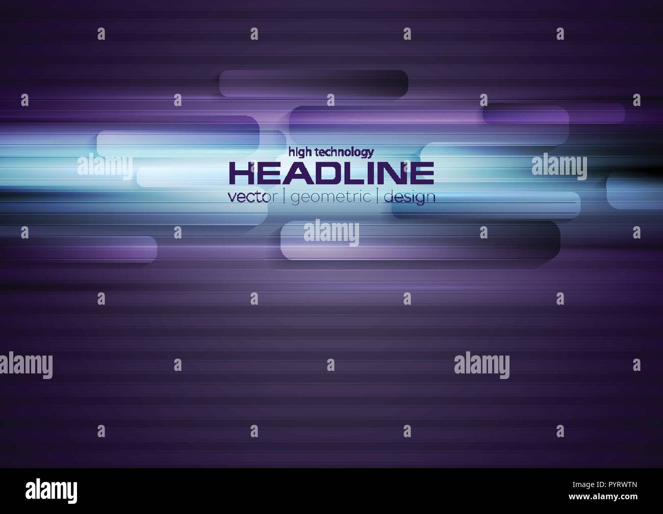 Glowing blue and purple tech striped abstract background. Vector design ...