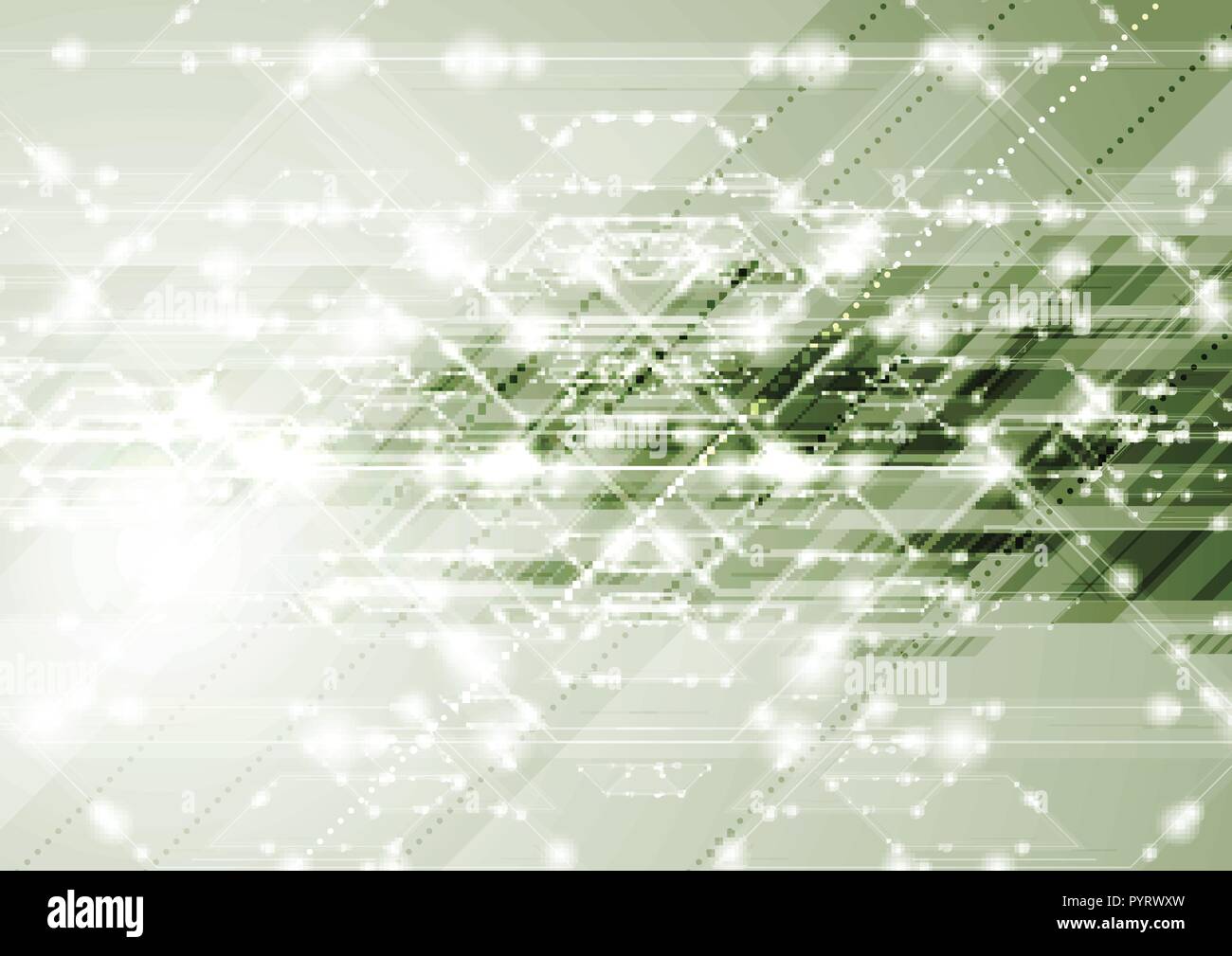 Abstract tech sparkling shiny green background. Vector geometric design ...
