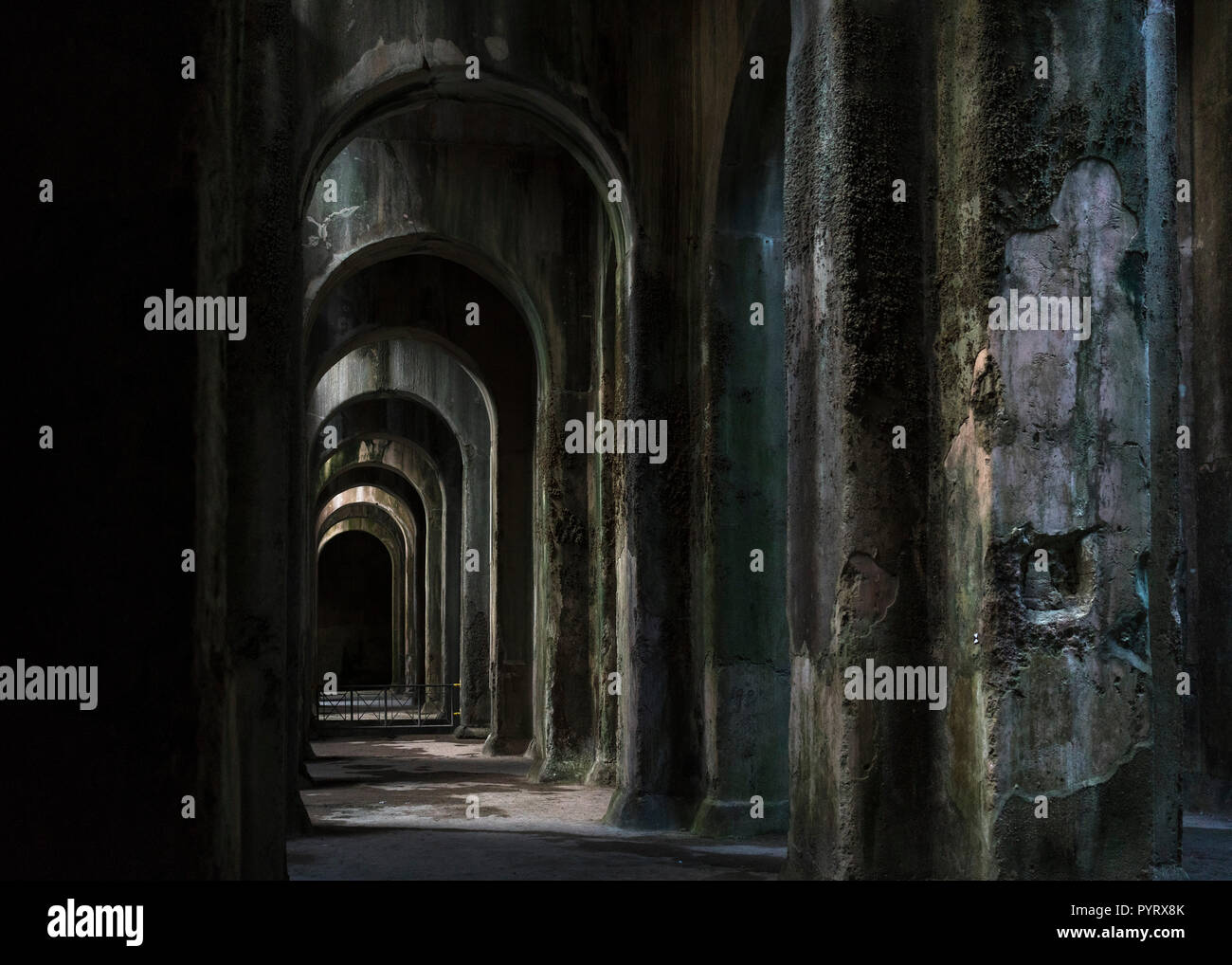 View of the Piscina Mirabilis, an ancient Roman cistern on the Bacoli ...