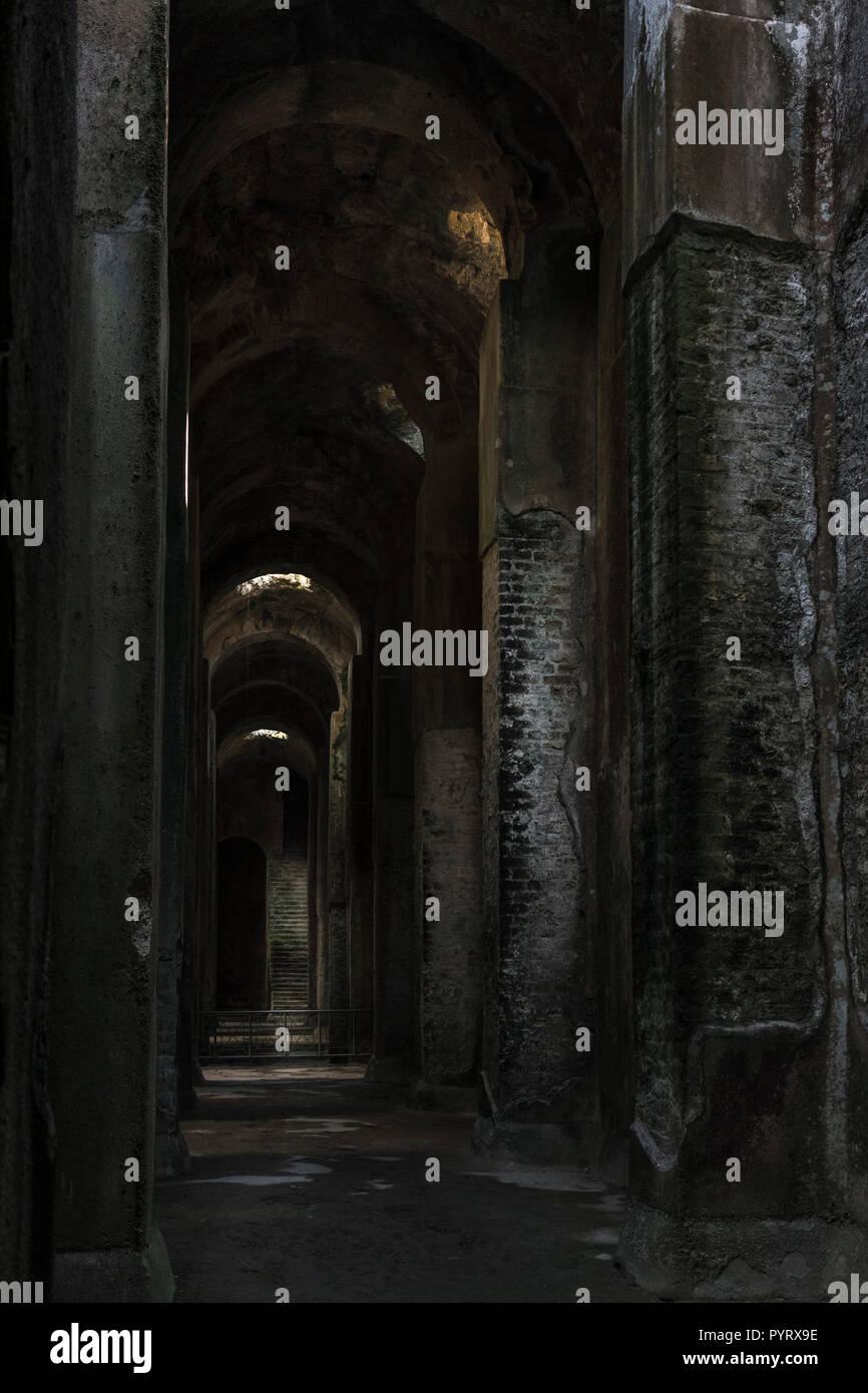 View of the Piscina Mirabilis, an ancient Roman cistern on the Bacoli ...