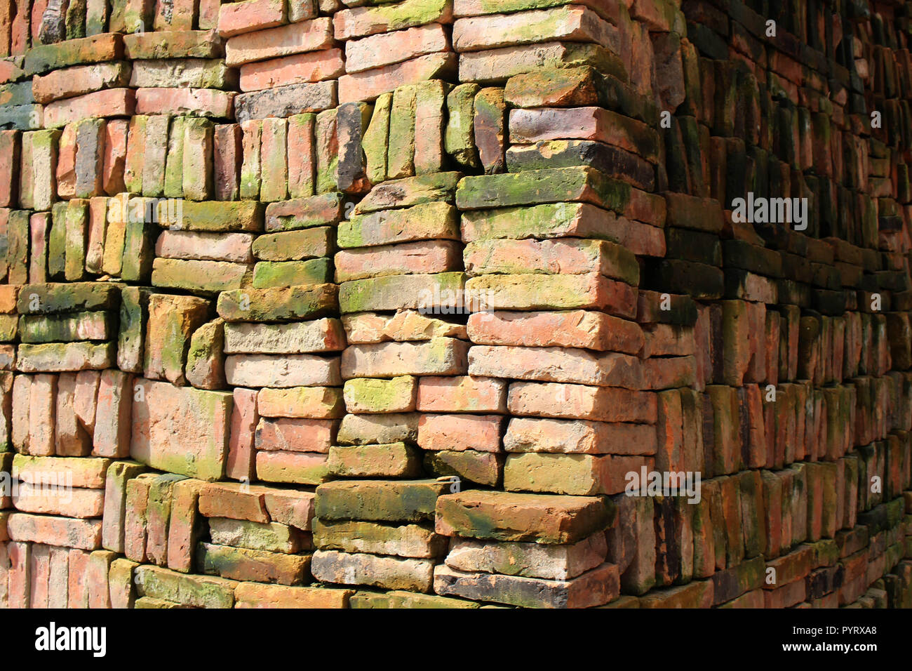 Stacks of Nepali bricks well arranged in Bhaktapur. Pic was taken in ...