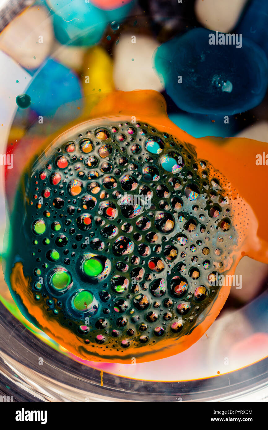 Abstract color bubbles of paint as artistic color background Stock ...