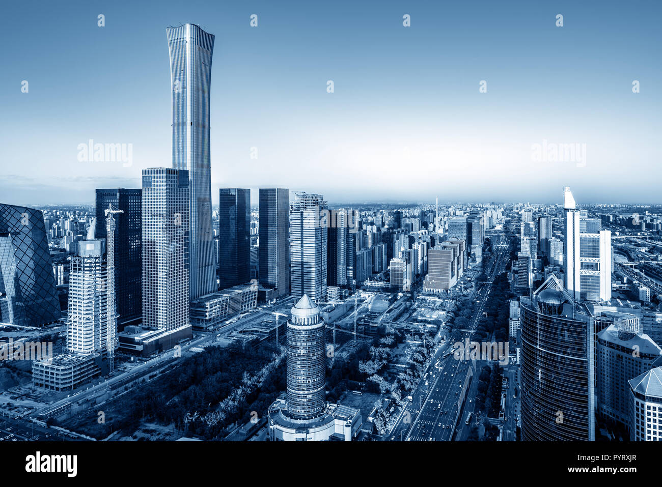 High-rise buildings in the financial district of the city, Beijing ...