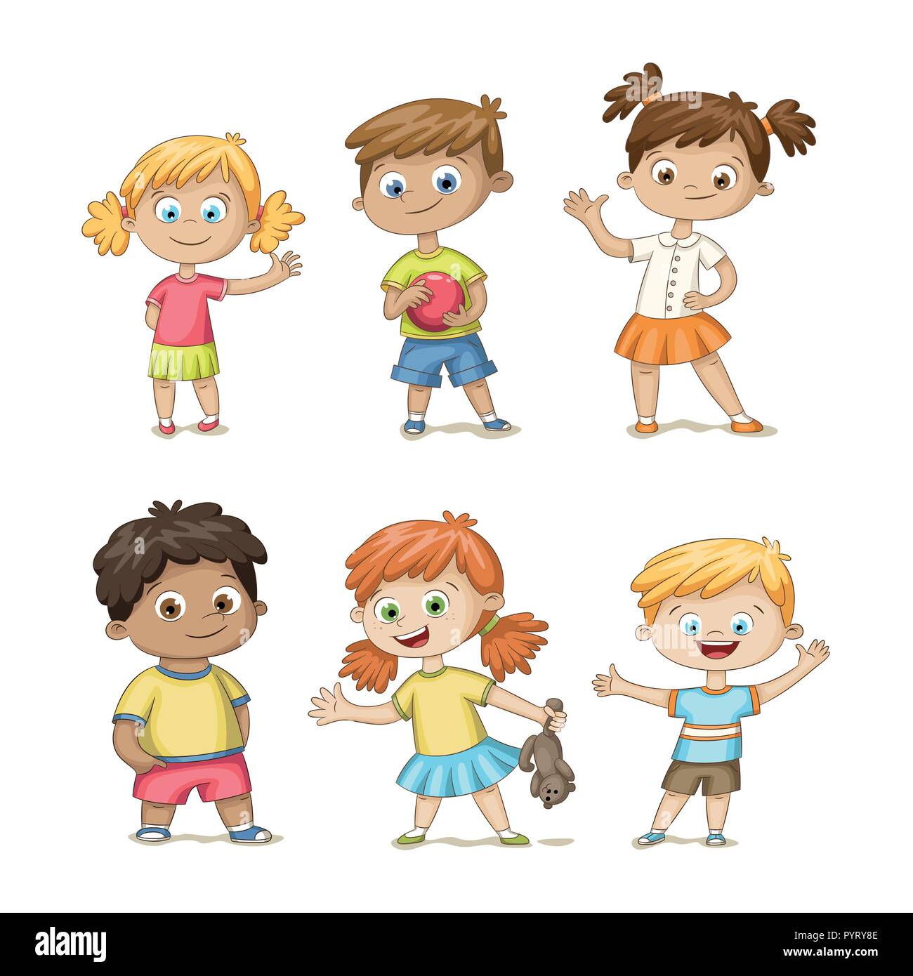 Collection of some cute children, isolated on white background Stock ...