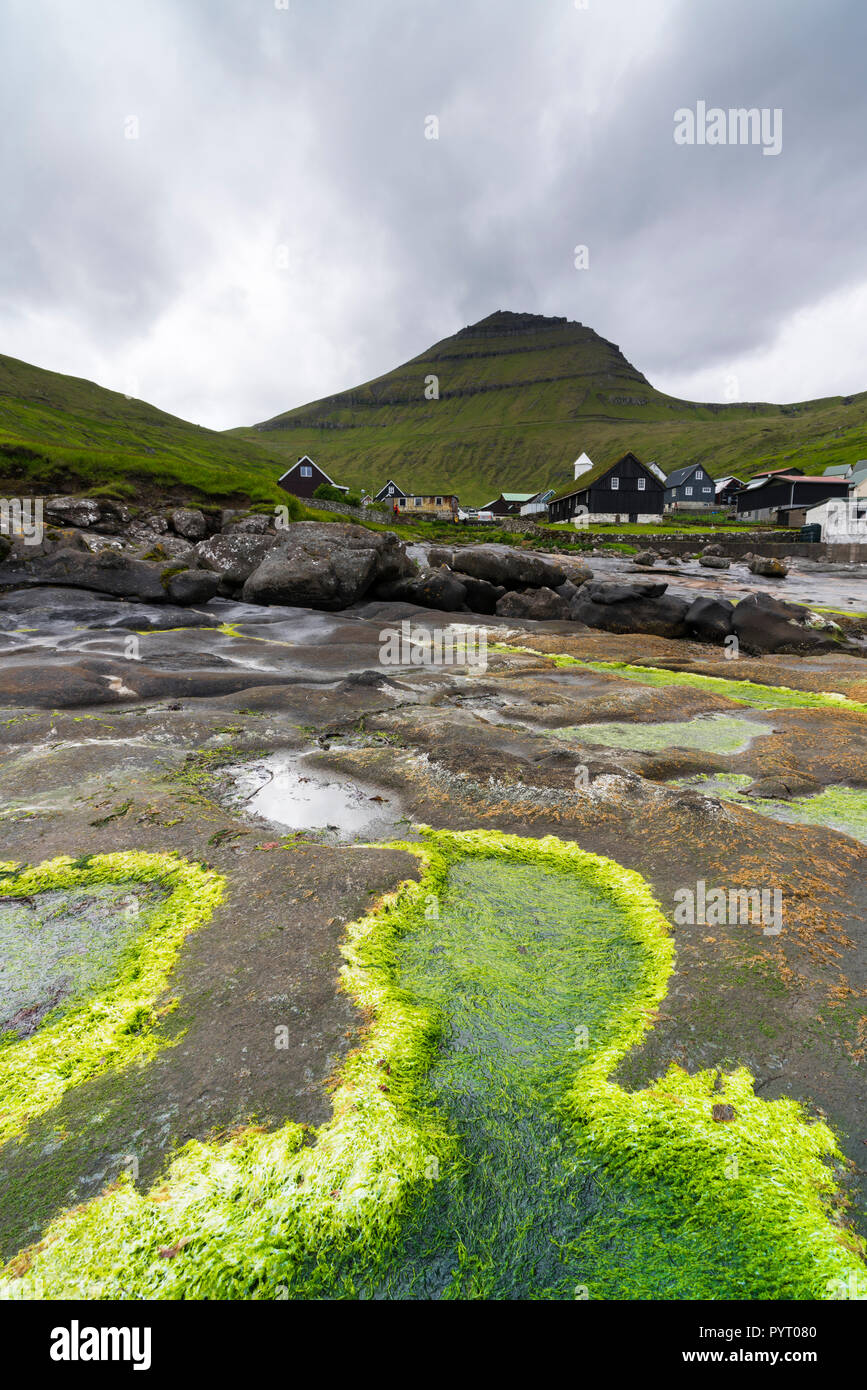 Traditional village of Funningur, Eysturoy island, Faroe Islands ...