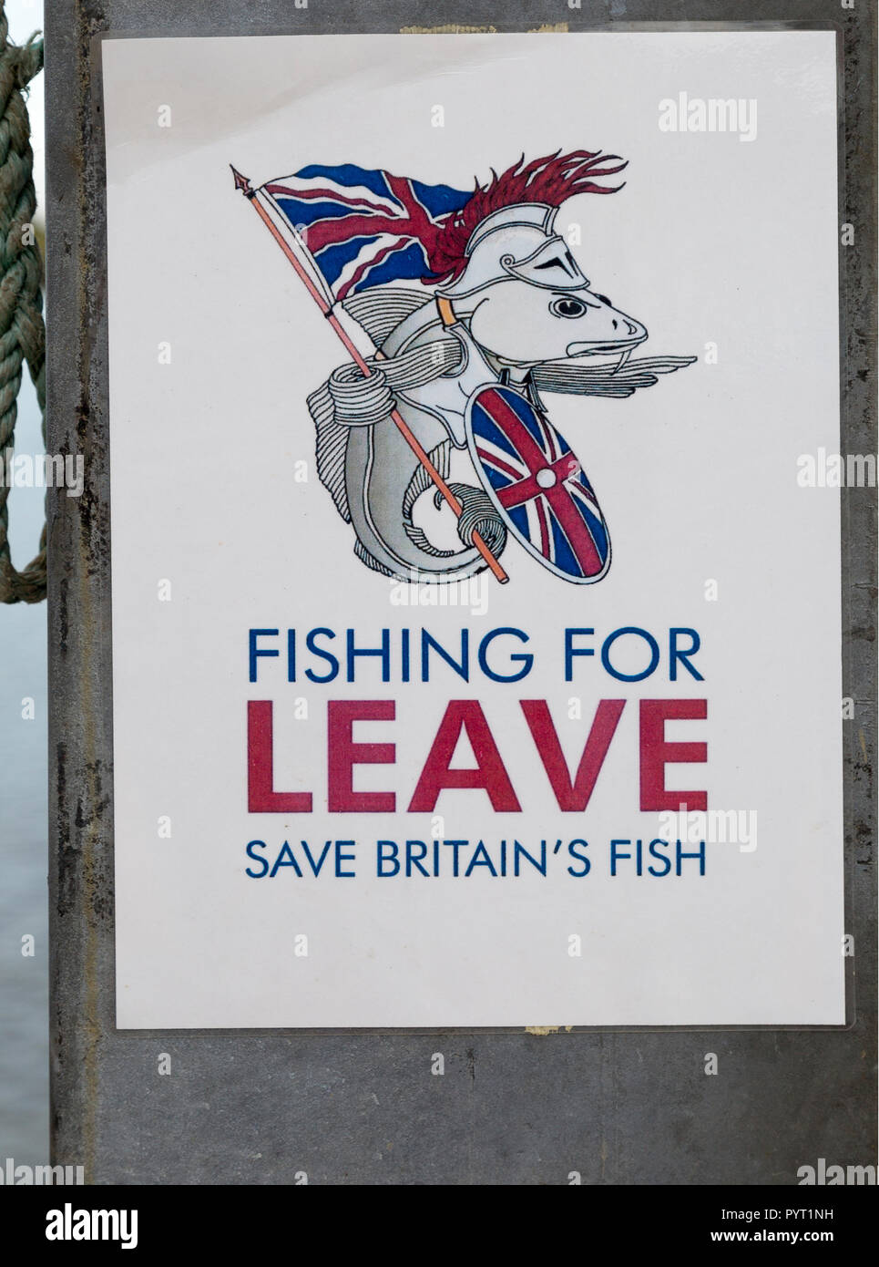 Fishing for Leave Brexit Save Britain's Fish poster at Orford, Suffolk ...