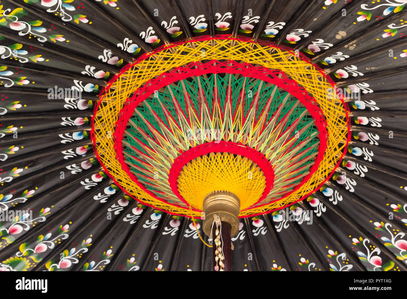 Colorful traditional handmade umbrella in Ubud on Bali Island ...