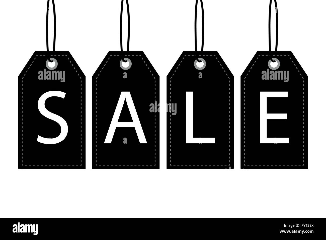 black sale label isolated on white background vector illustration EPS10 ...