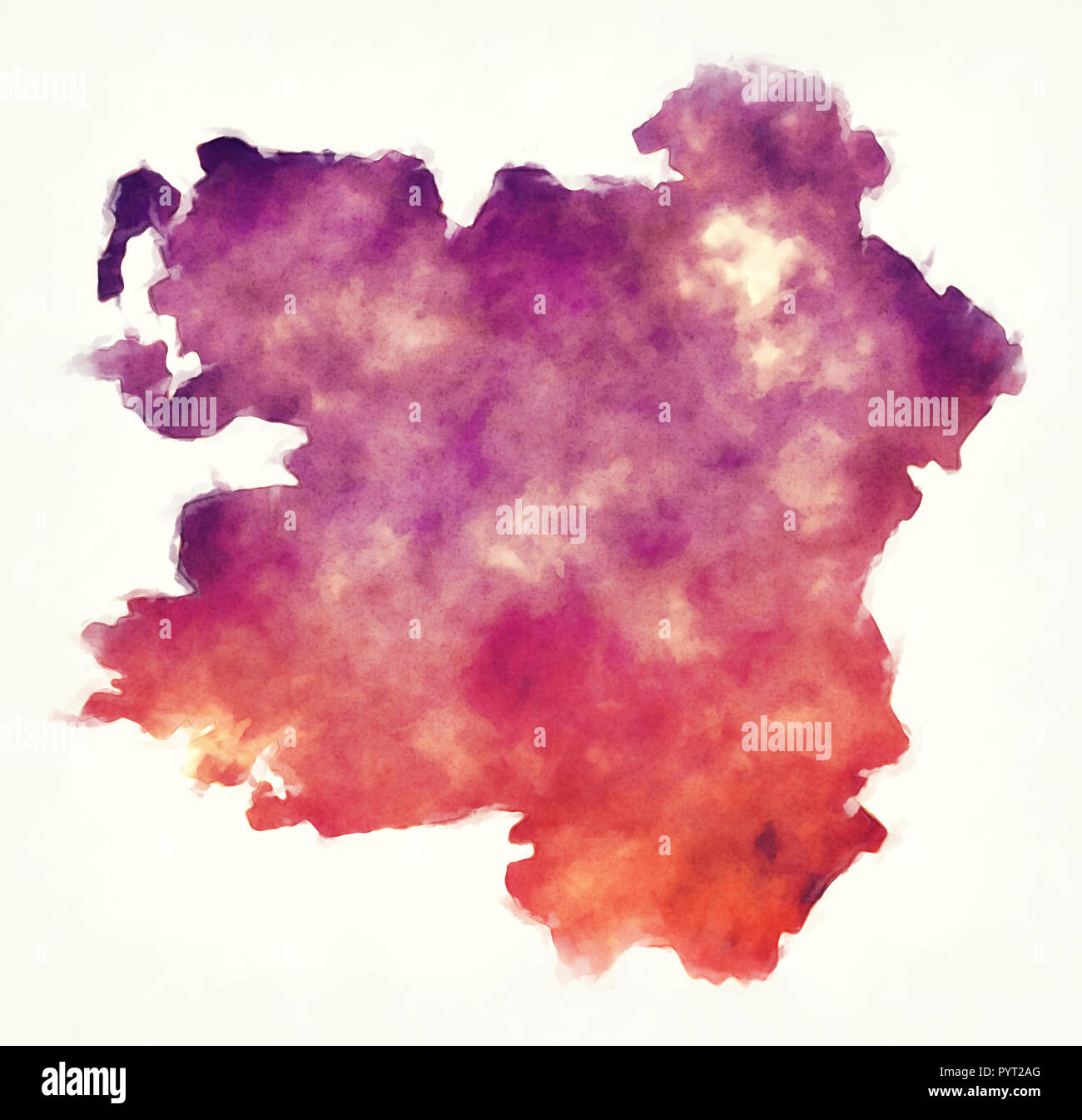 Connaught province map of Ireland in front of a white background Stock ...