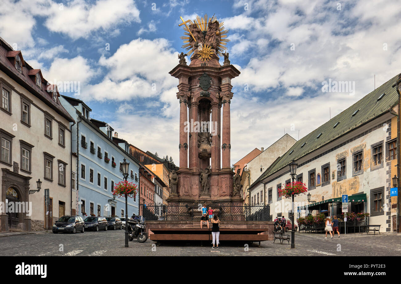 Holy Trinity Square in Banska Stiavnica, Slovakia Stock Photo - Alamy