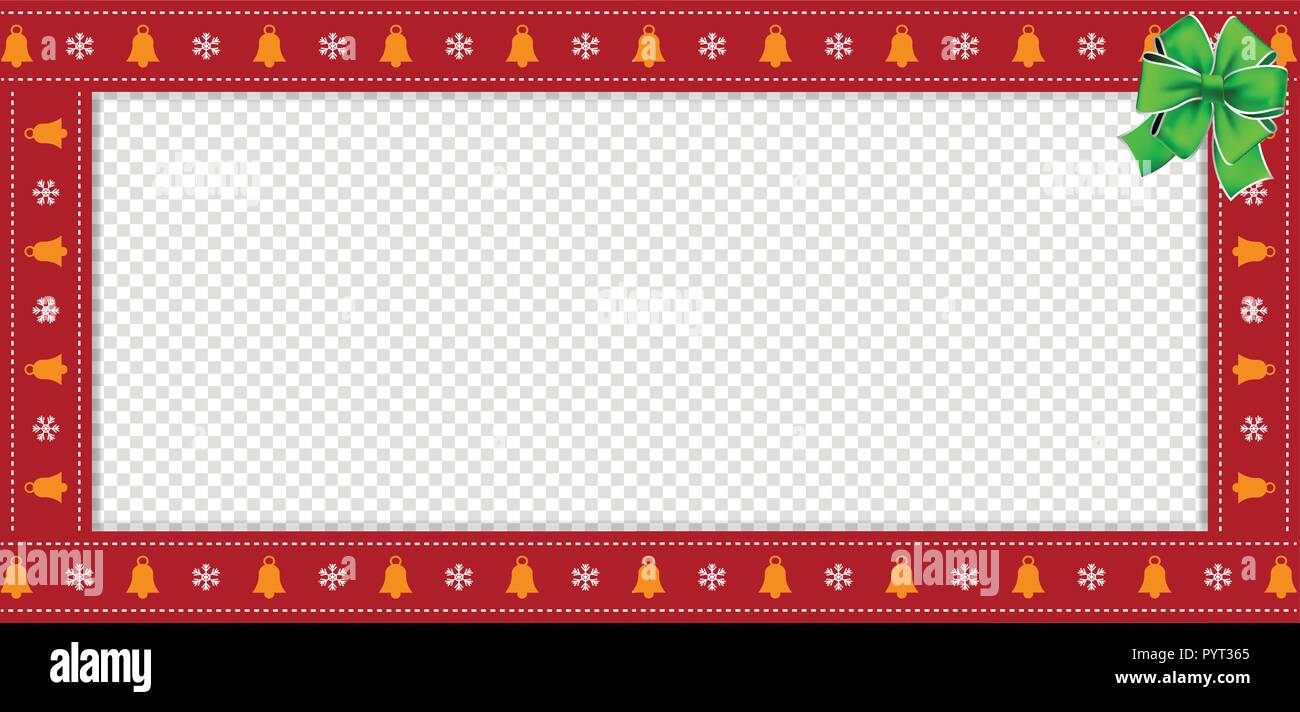 Cute Christmas or new year red rectangle banner, border, frame with ...