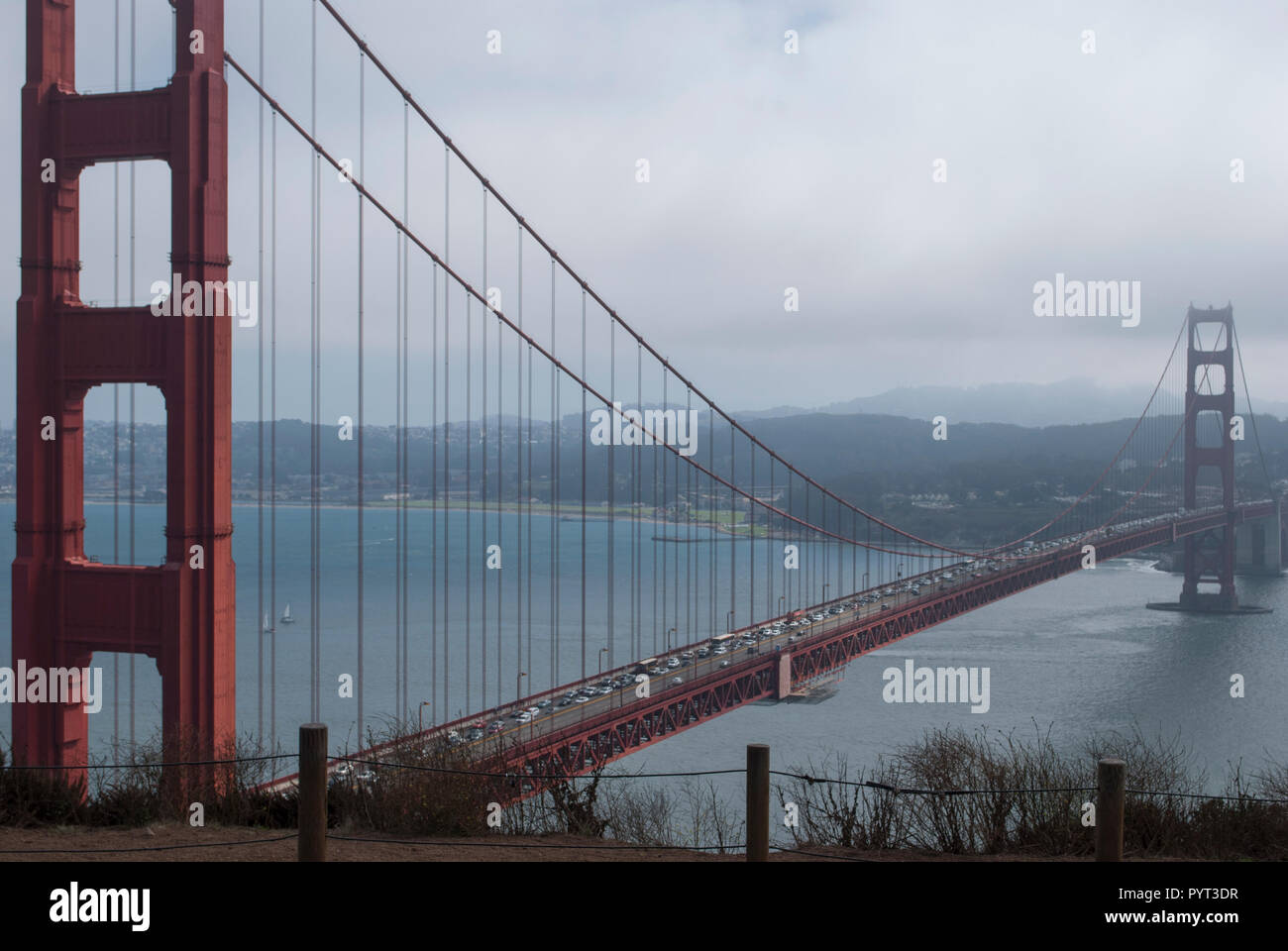 Group of youth people watching at Golden Gate Bridge and San Francisco ...