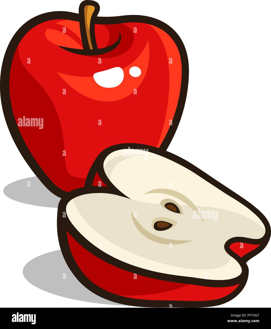 Vector illustration of red apples isolated on white Stock Vector Image ...