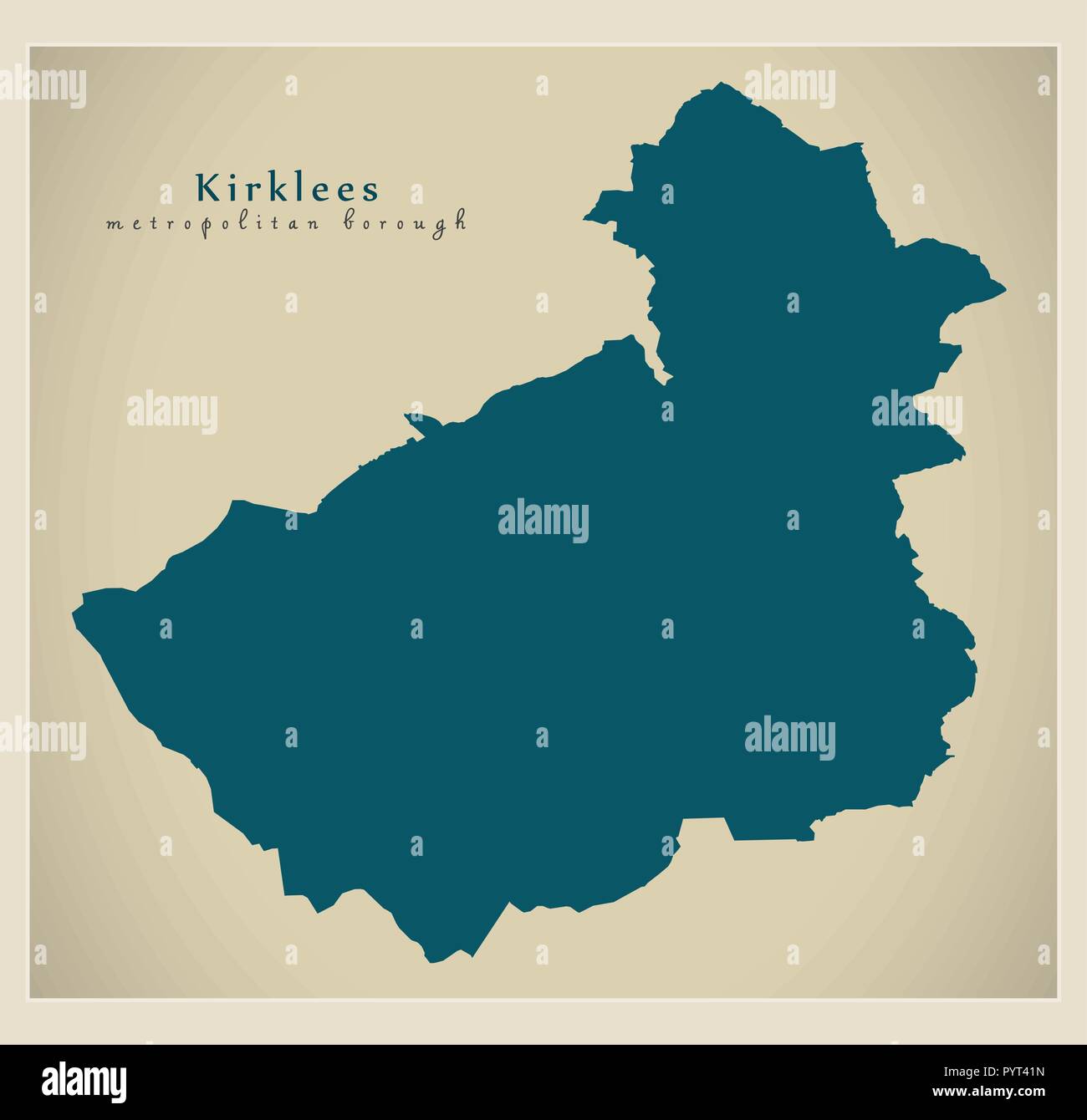 Modern City Map - Kirklees metropolitan borough of England UK Stock ...