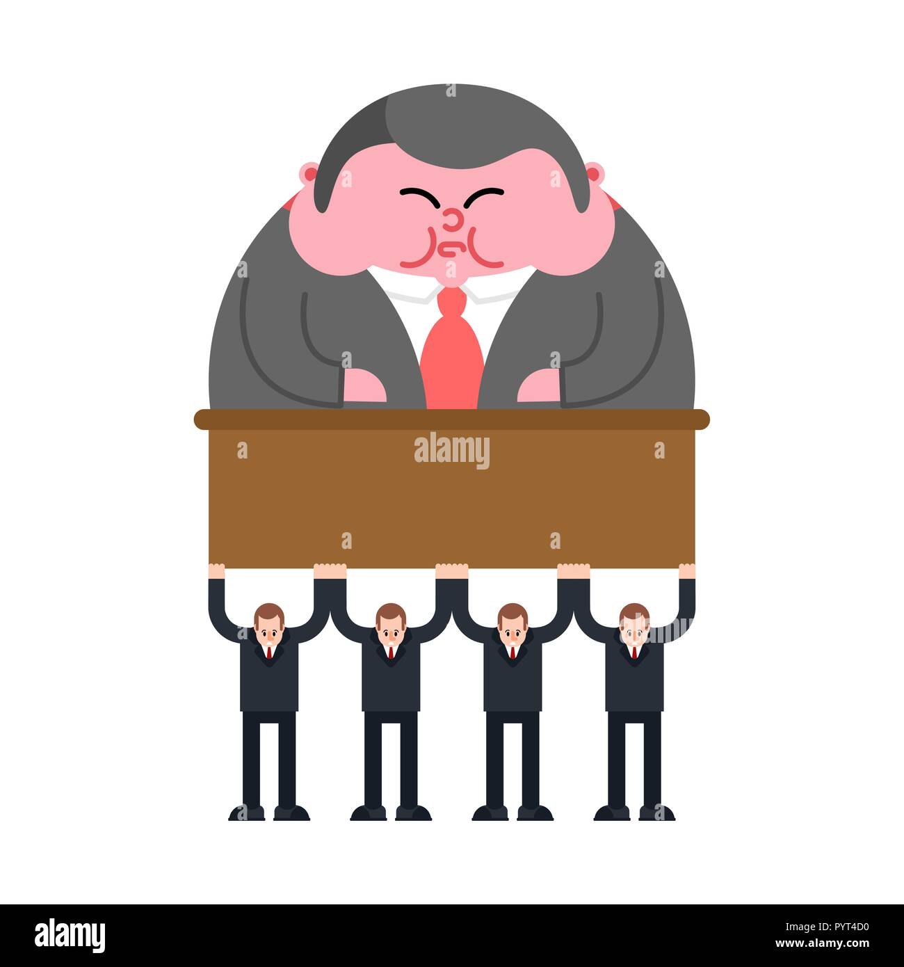 Workers carry boss. Leader concept business illustration Stock Vector ...