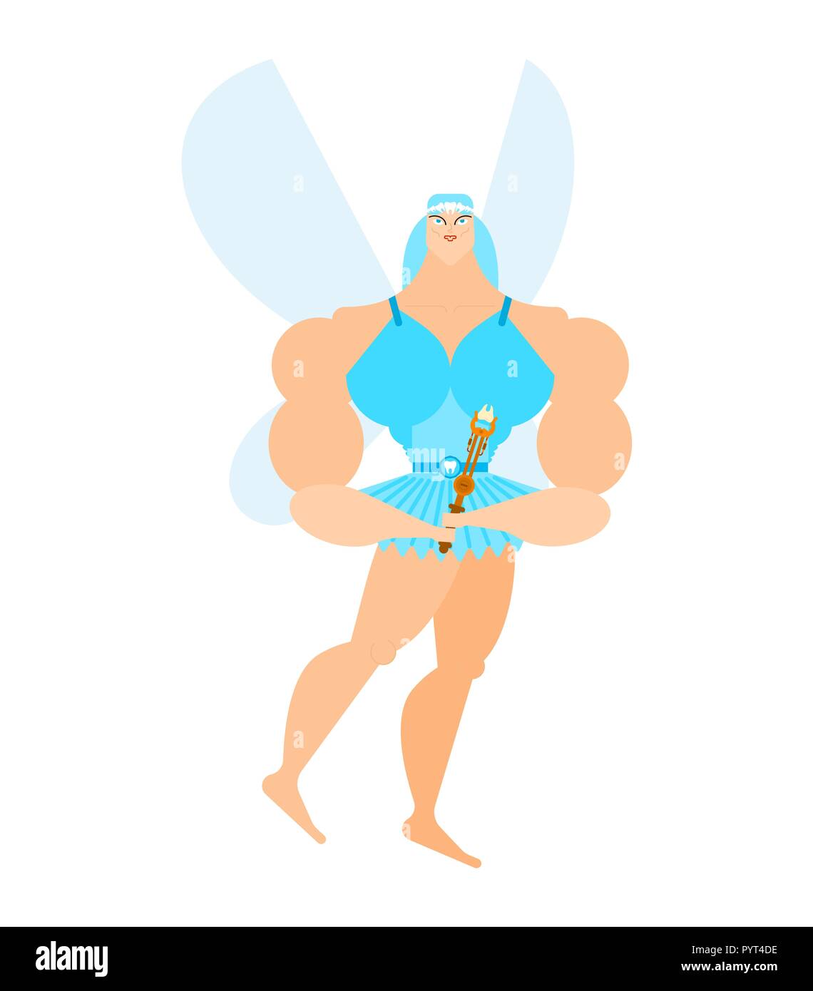 Strong Tooth Fairy. Power Little magical woman. Coin in exchange for ...