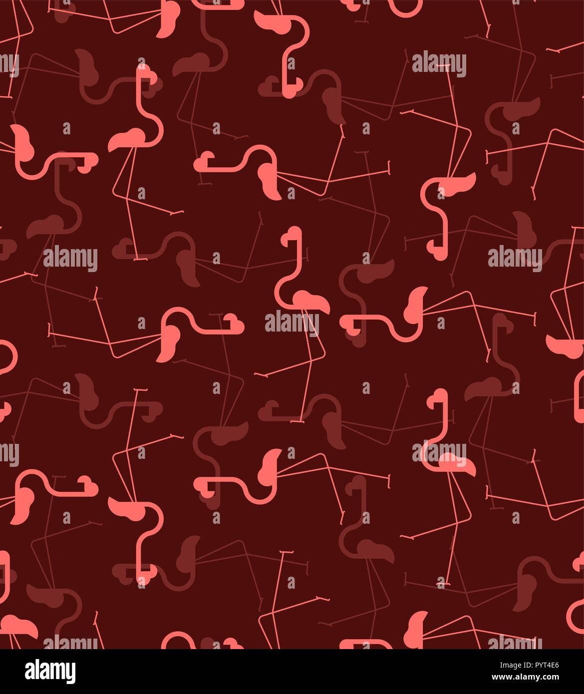Pink flamingo pattern seamless. Bird long legs and neck background ...