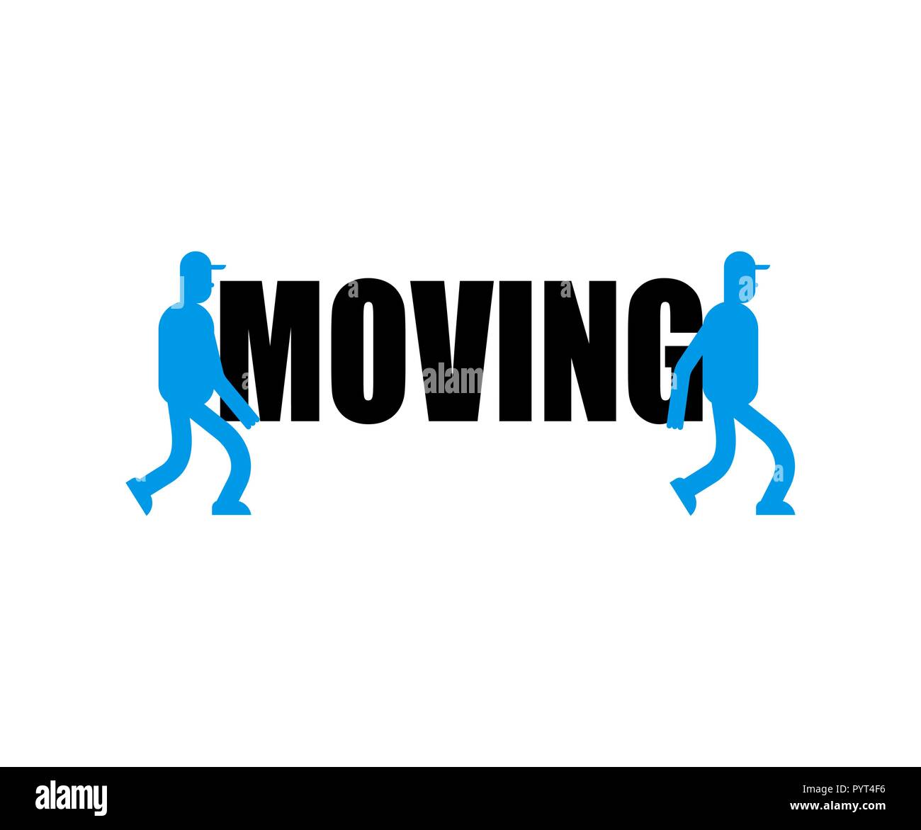 Moving service logo Delivery sign. Two Movers. Porters carry symbol ...