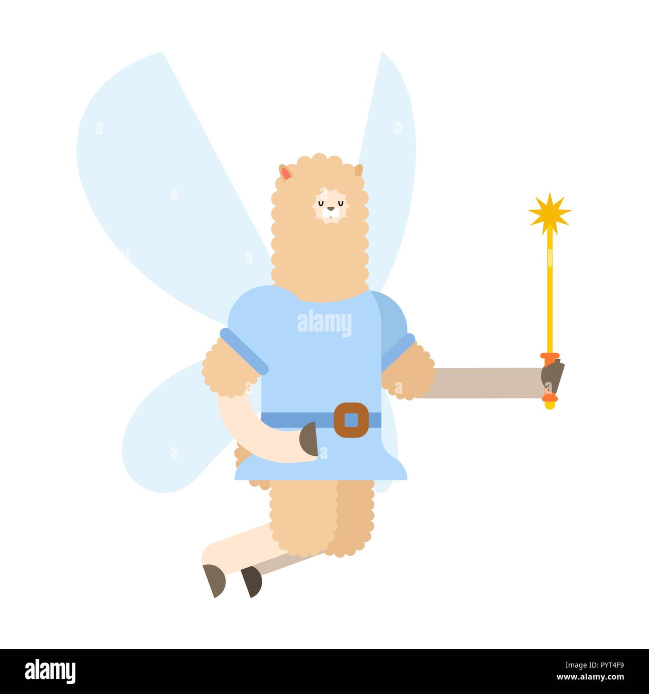 Llama Fairy. magical Lama alpaca. Tiny creature with wings. Flying ...