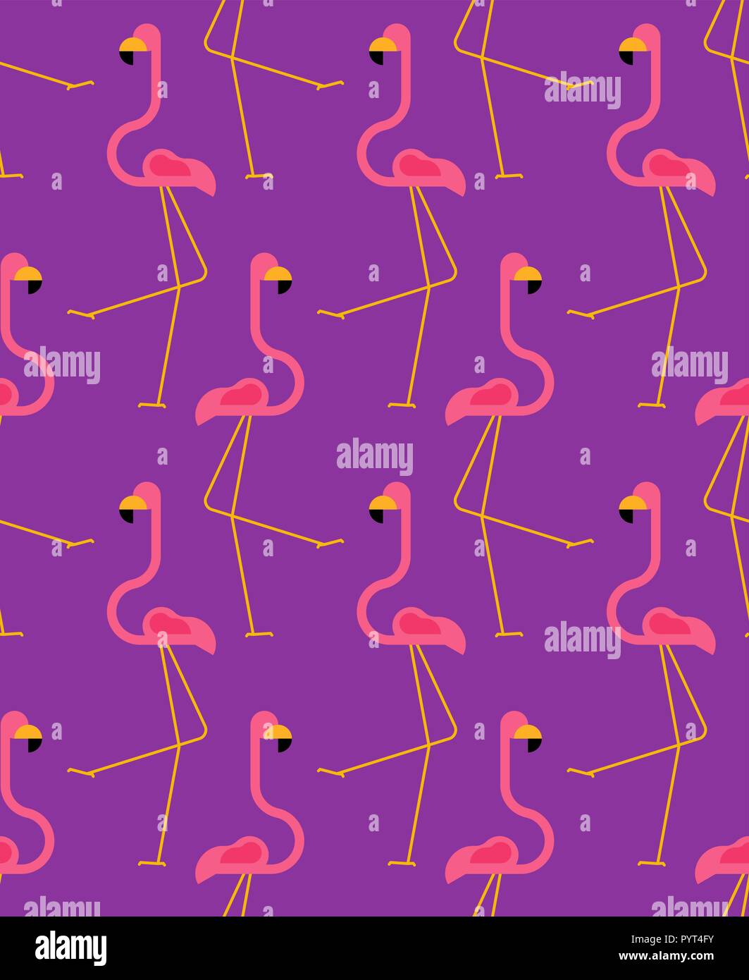 Pink flamingo pattern seamless. Bird long legs and neck background ...