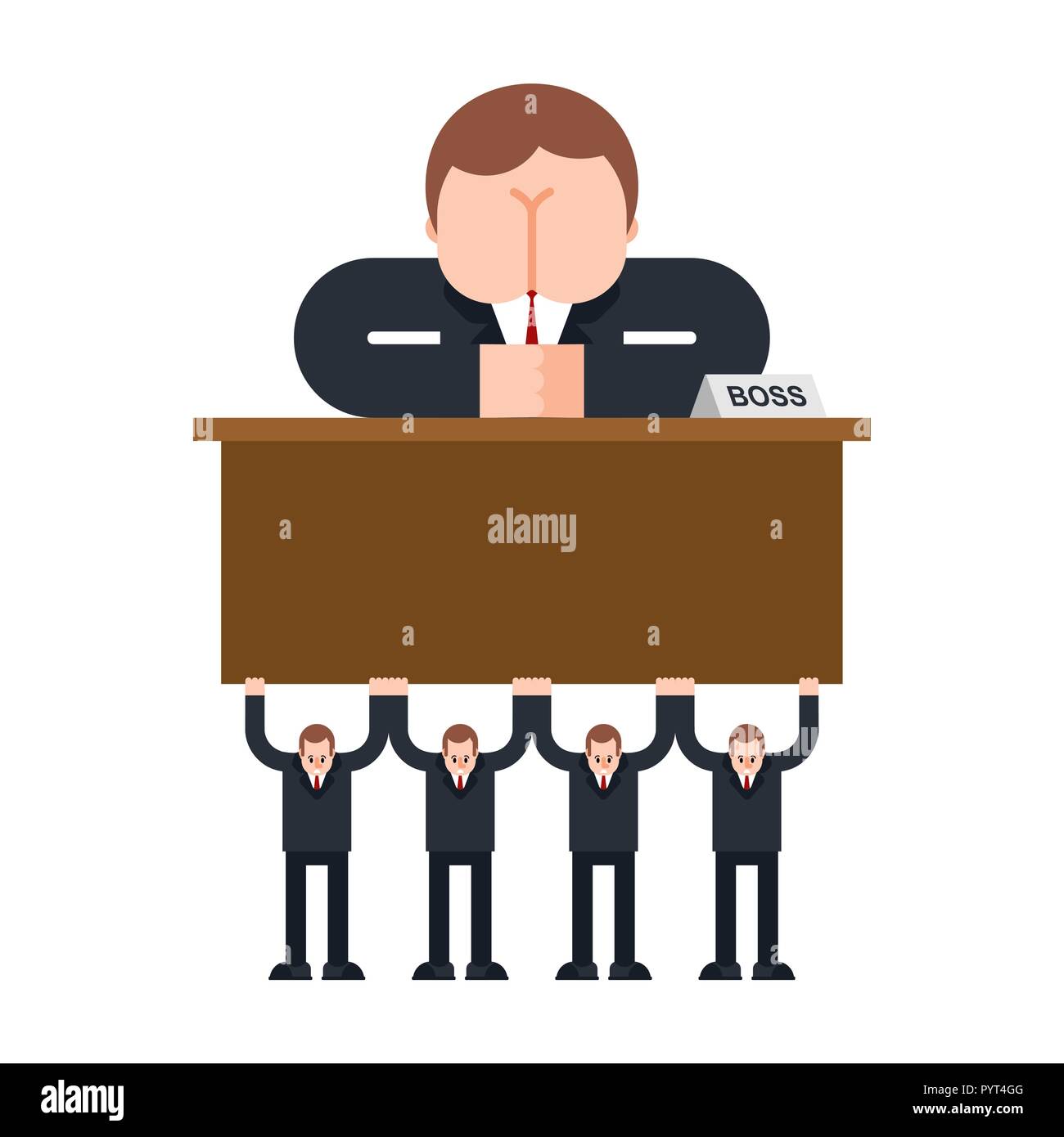 Workers carry boss. Leader concept business illustration Stock Vector ...