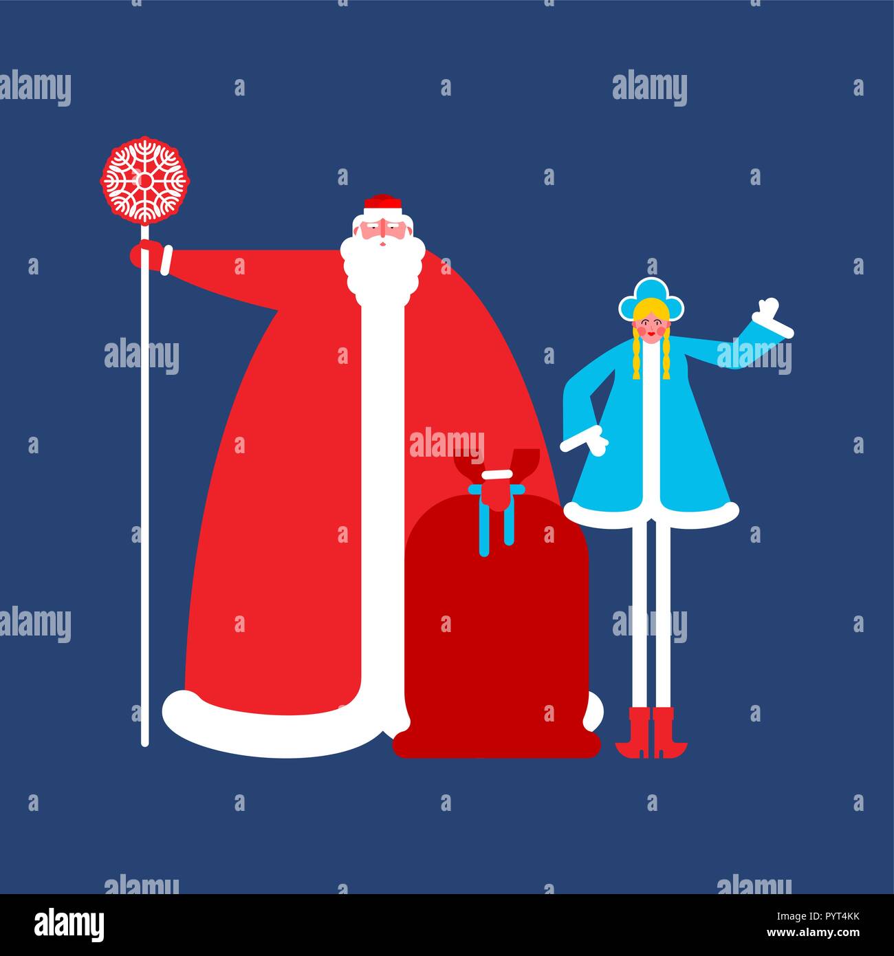 Father Frost and Snow Maiden. Ded Moroz National traditional folk ...