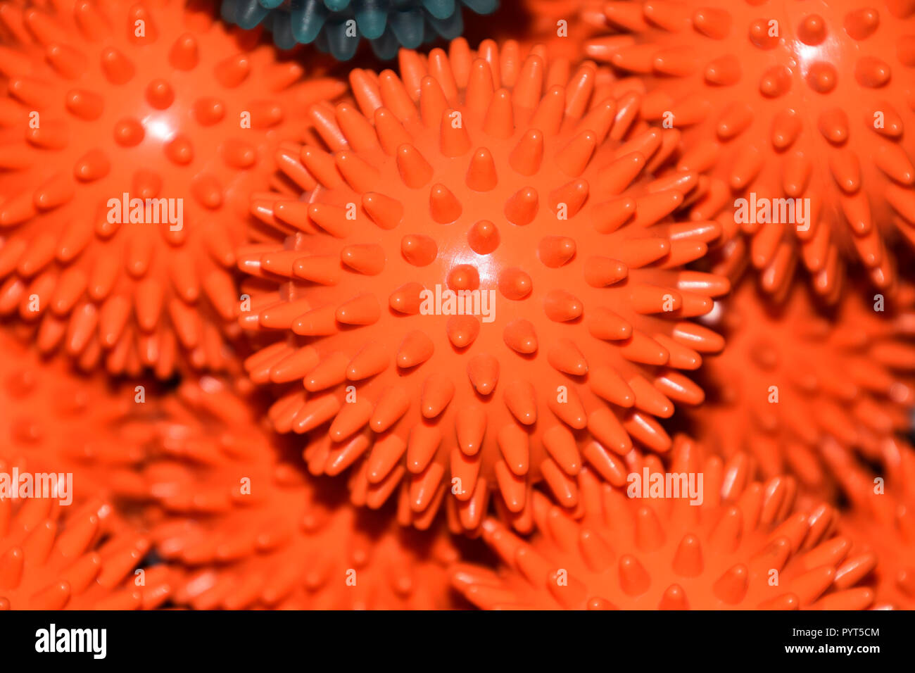 close-up view of orange massage or fascia balls without people, orange ...