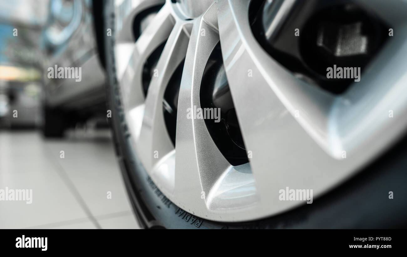 wheel of a modern car from a close angle Stock Photo - Alamy