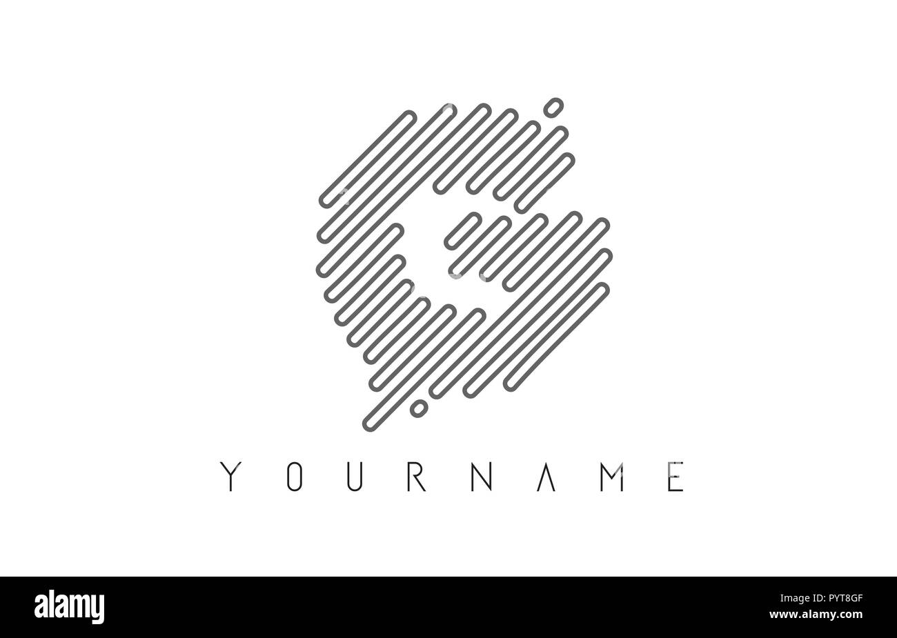 G Letter Logo Design with Black Lines Monogram Vector Illustration ...