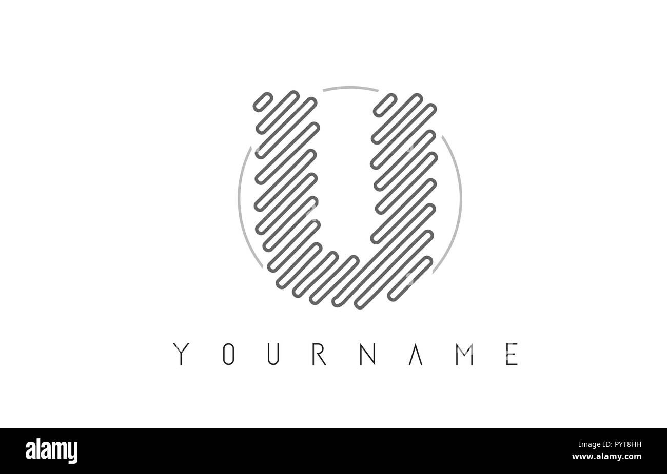 U Letter Logo Design with Black Lines Monogram Vector Illustration ...