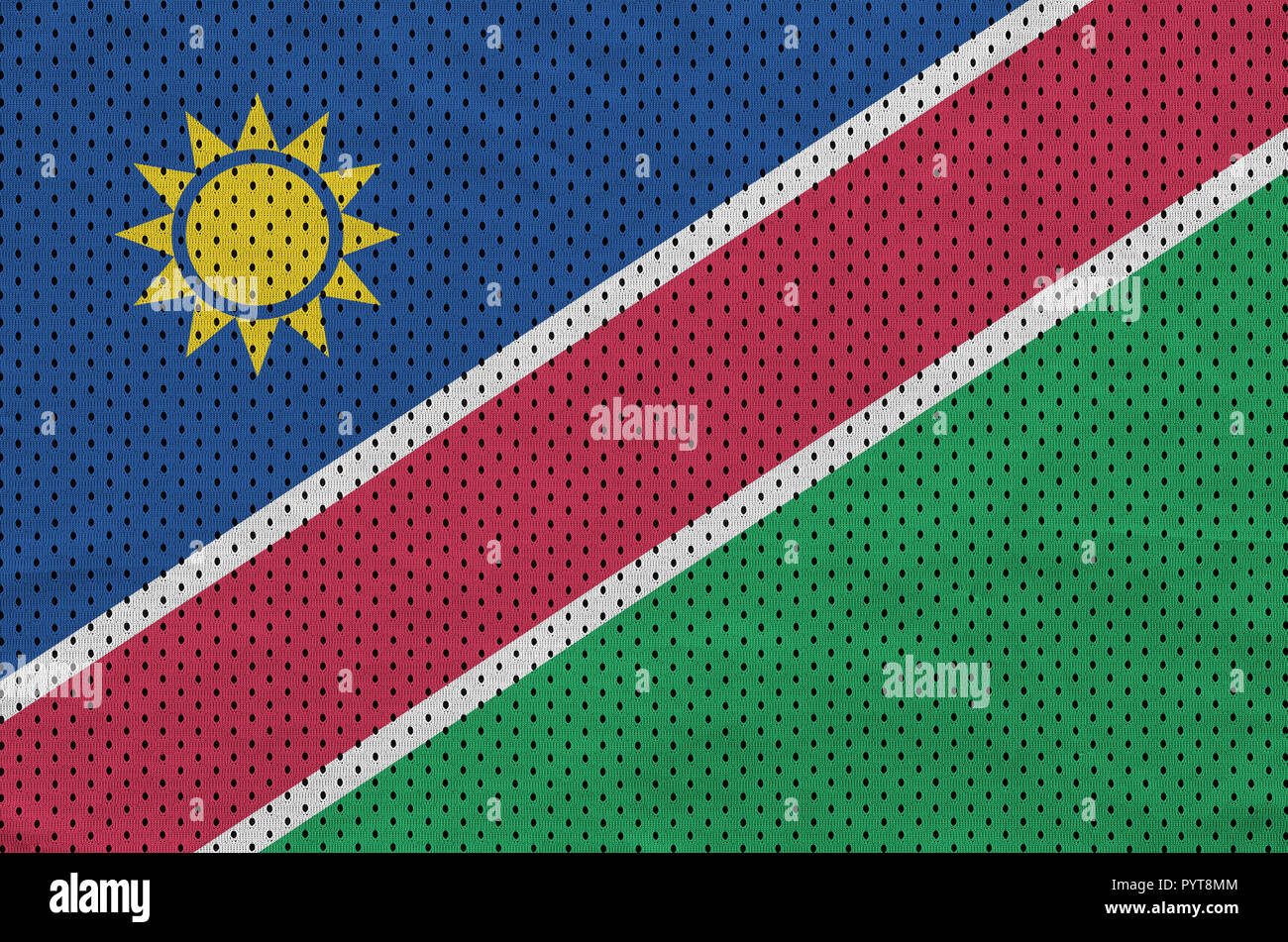 Namibia flag printed on a polyester nylon sportswear mesh fabric with ...