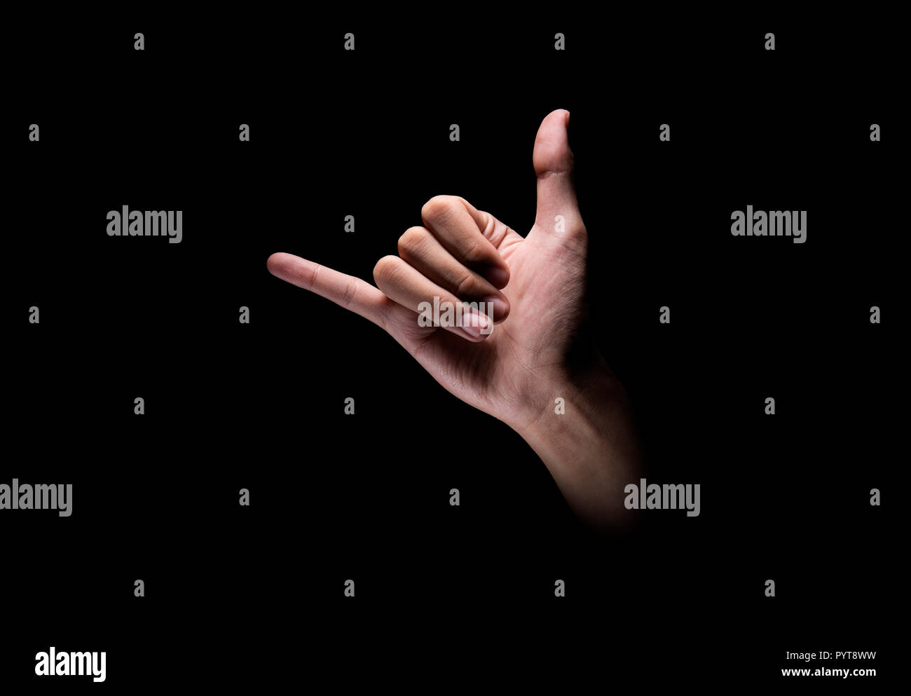 Black hand sign language hi-res stock photography and images - Alamy