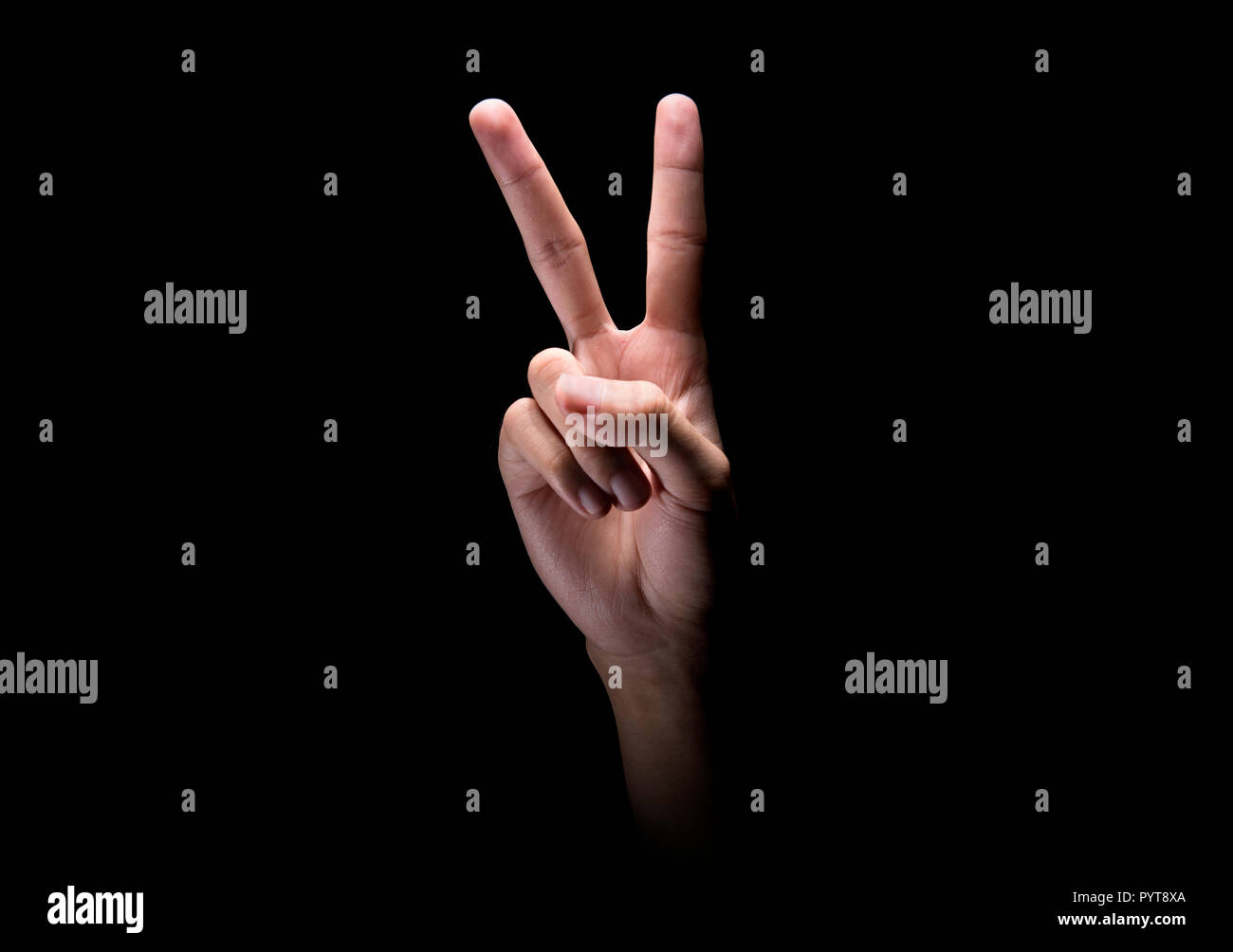 Two finger signal hi-res stock photography and images - Alamy