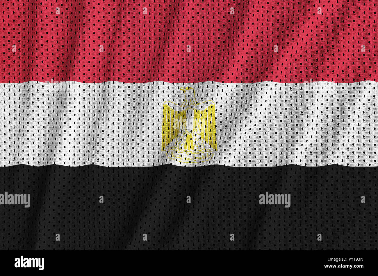 Egypt flag printed on a polyester nylon sportswear mesh fabric with ...