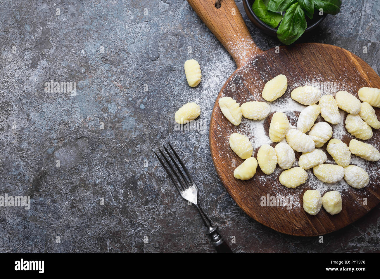 Uncooked potato gnocchi Stock Photo - Alamy