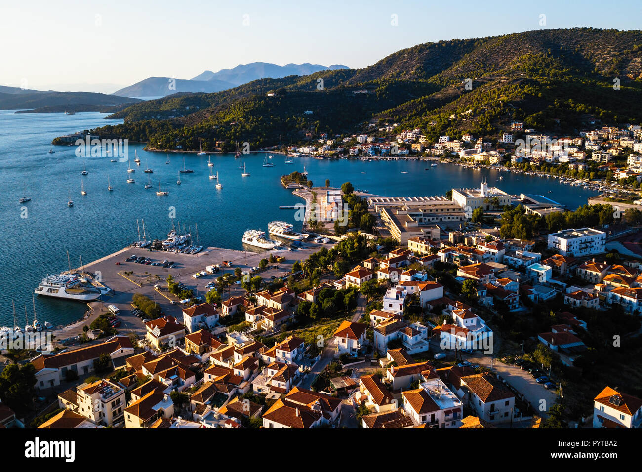 Top view poros island hi-res stock photography and images - Alamy