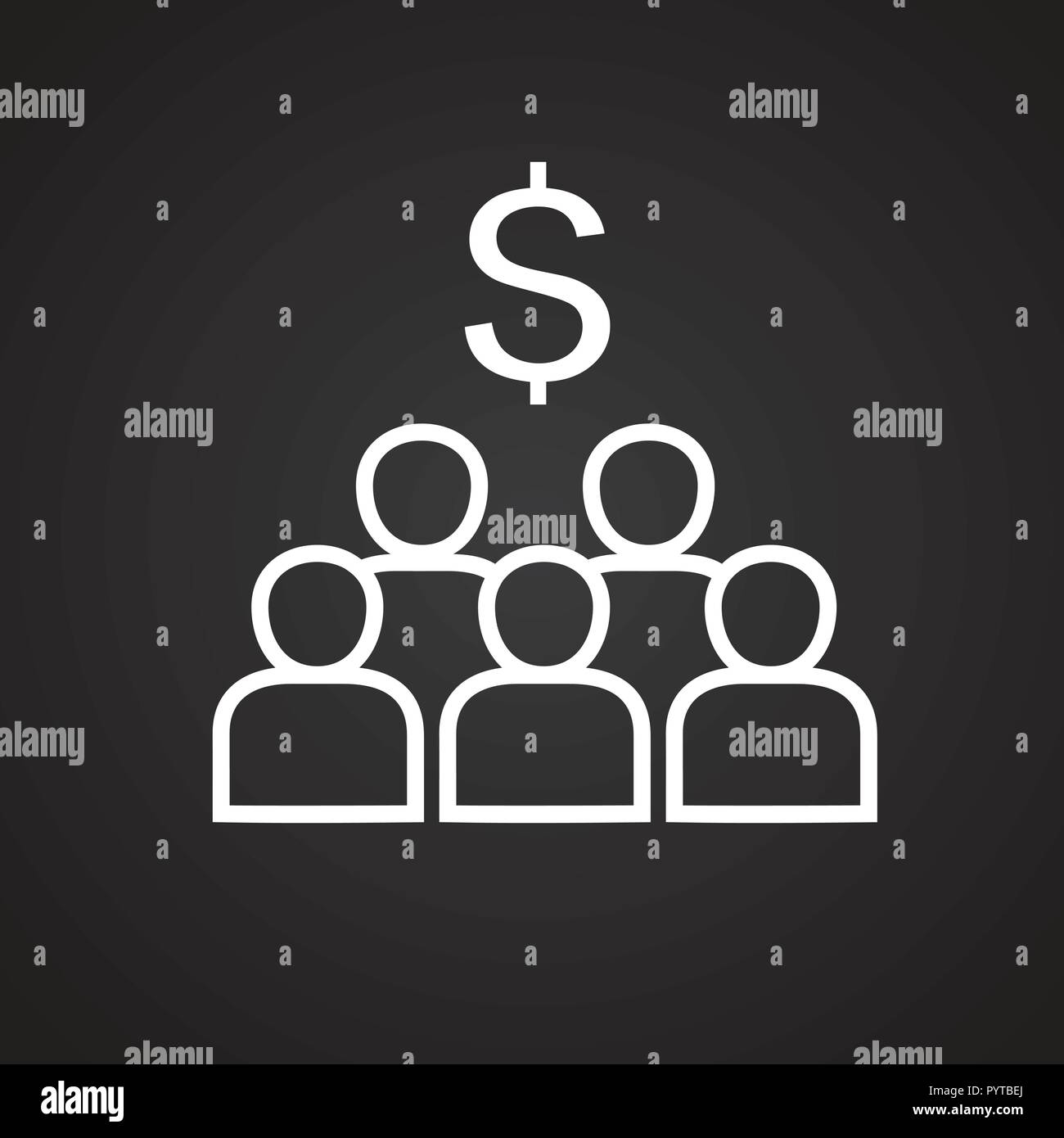 Team profit thin line on black background Stock Vector Image & Art - Alamy
