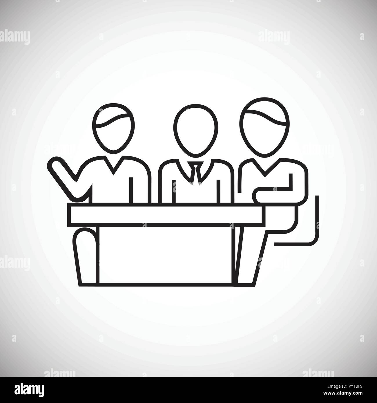 Business meeting thin line on white background icon Stock Vector Image ...
