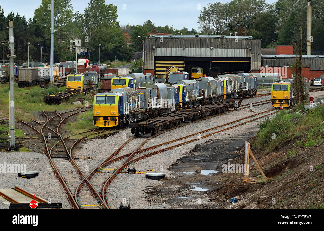 Network rail MPV’s, multi-purpose vehicles stabled at Wigan Spring ...