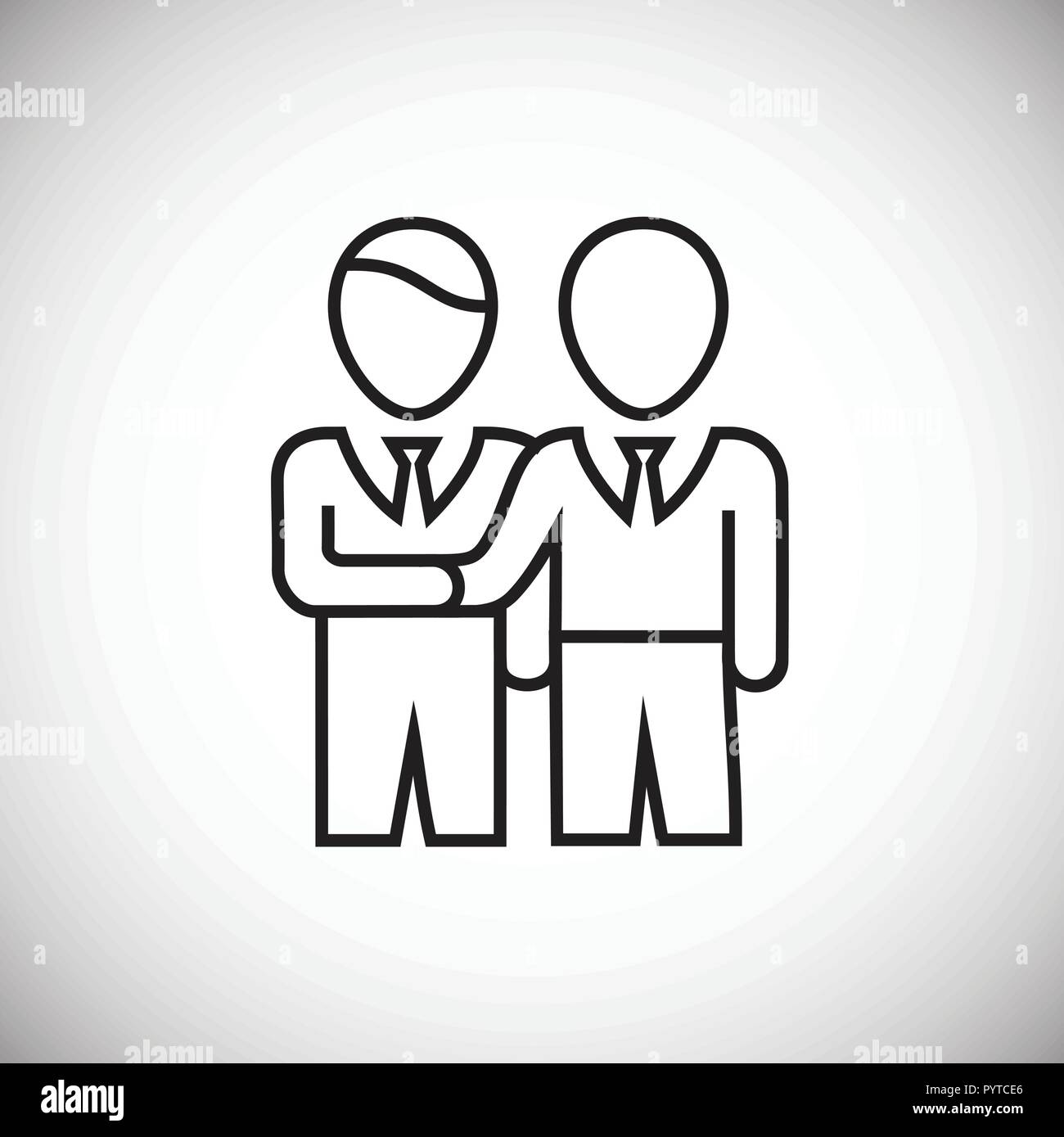 Business partnership thin line on white background Stock Vector Image ...