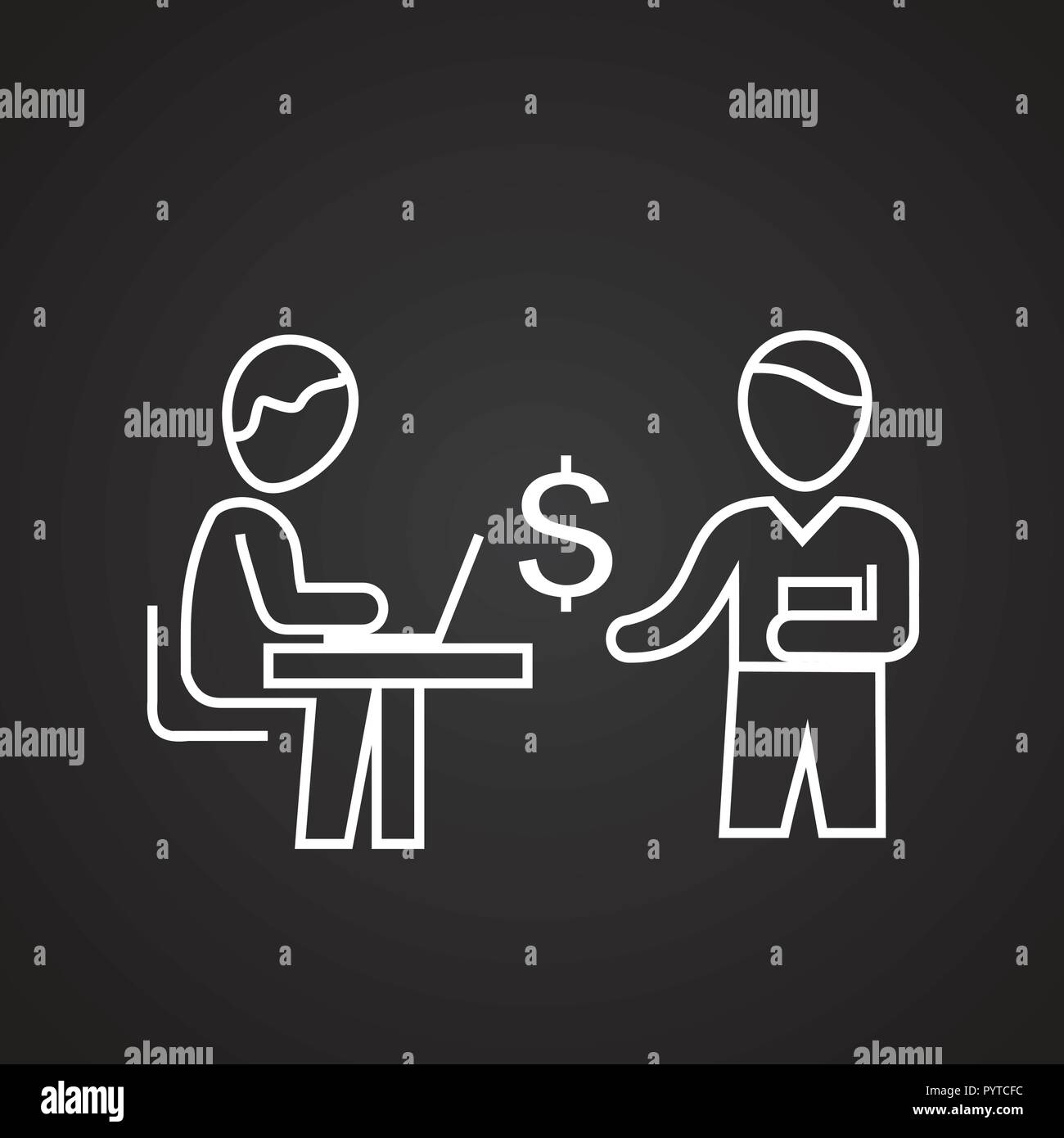 Manager thin line on black background Stock Vector Image & Art - Alamy